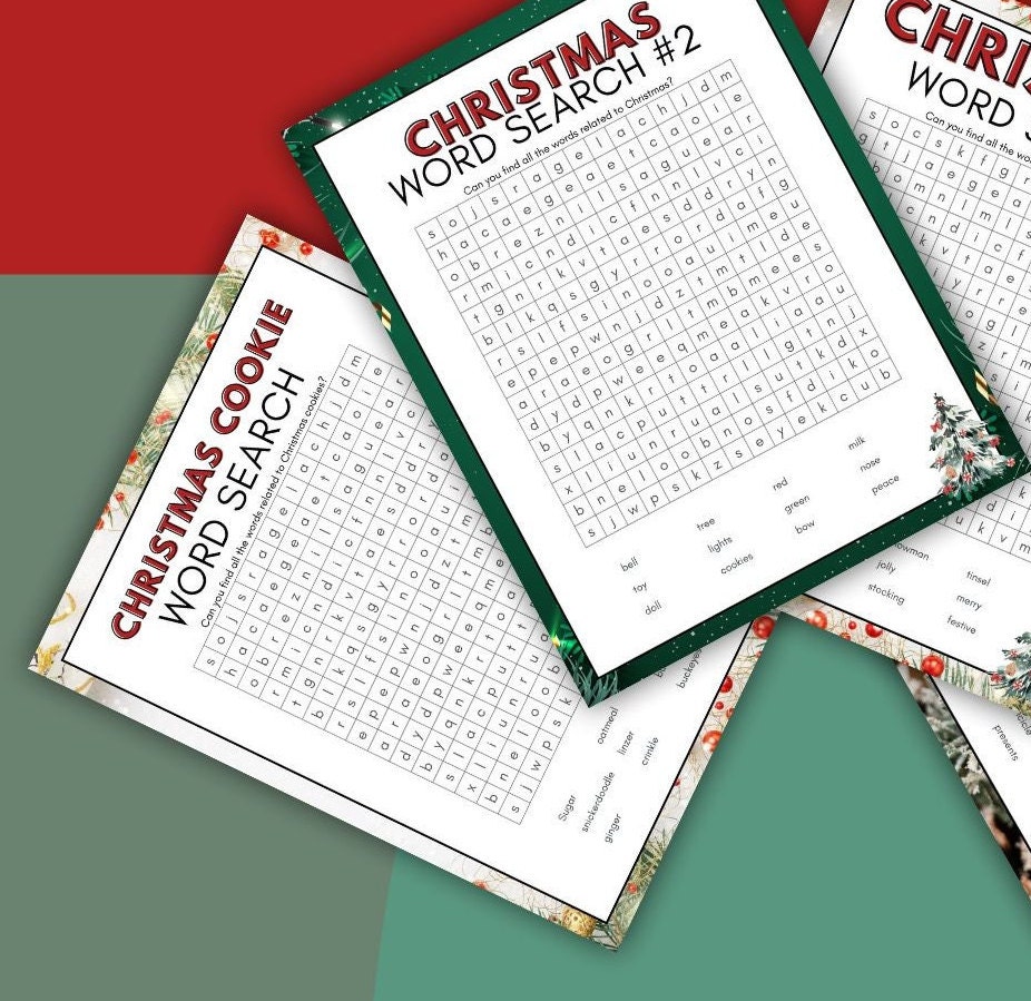 Christmas Word Search Bundle, Lot of 4, Activities, Games, Kids, Adults ...