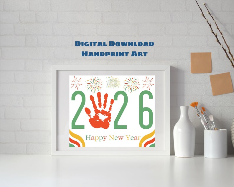 Winter 2025/2026 Handprint Art Bundle, New Years Day Activity ...