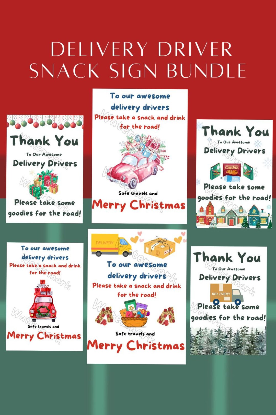 Delivery Driver Snack Sign | Delivery Driver Sign | Thank You Sign ...