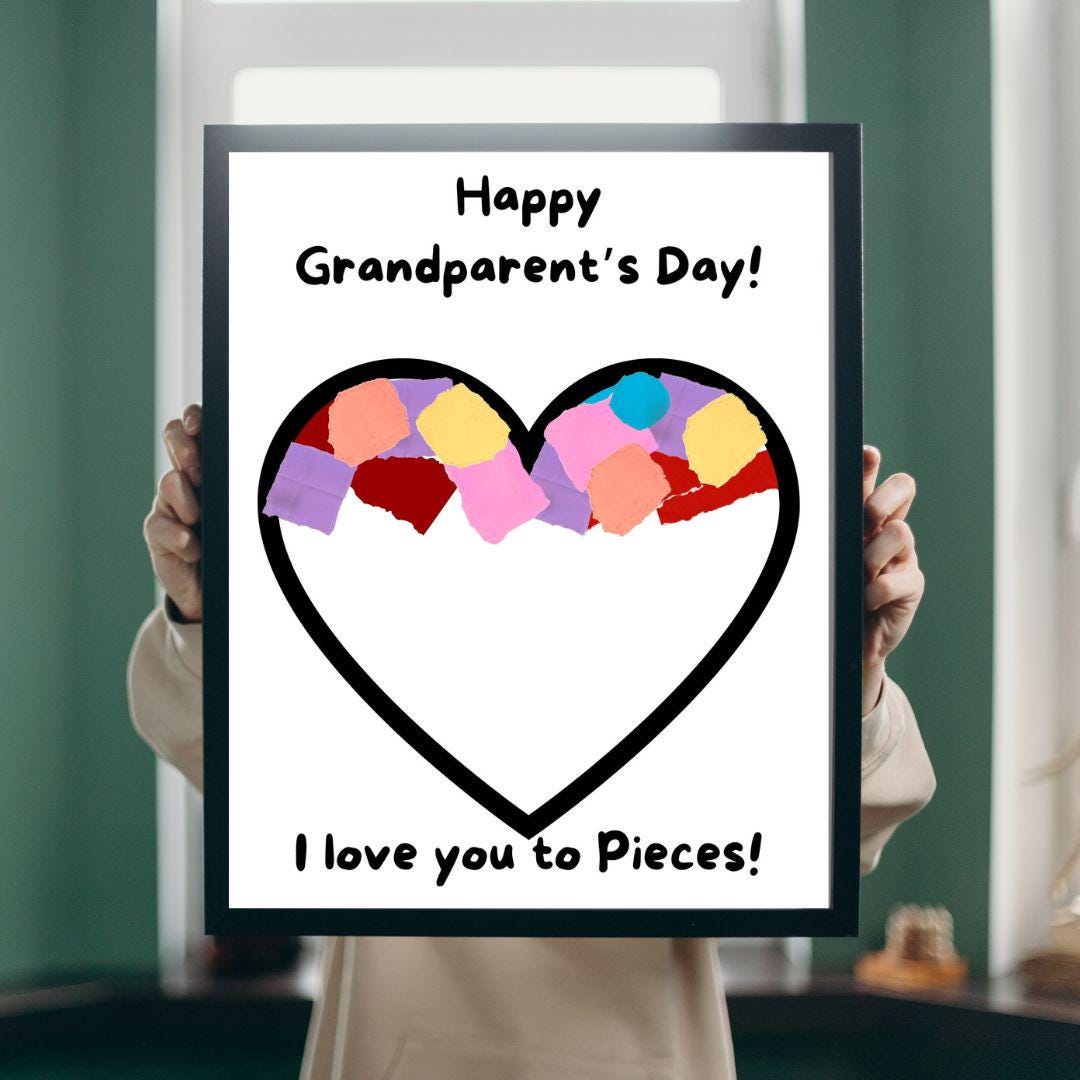 Grandparents Day Torn Paper Craft, Activities for Kids, Shredded Pieces ...
