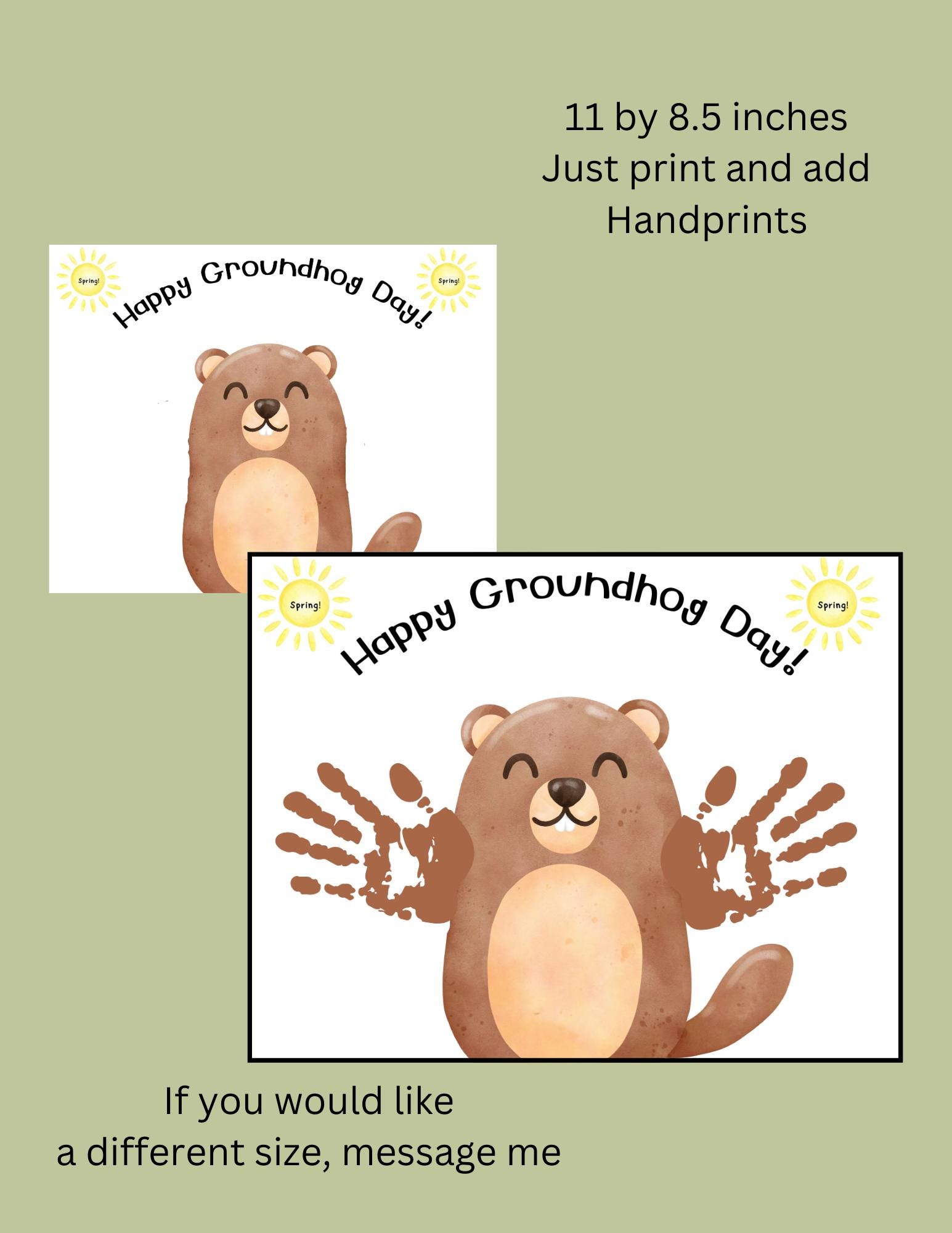 Groundhog Day Handprint Art, Babies Toddlers Kids, Preschool Bible ...