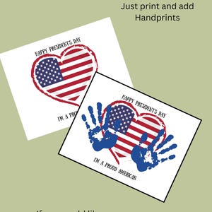 President's Day Handprint Art Craft Template Printable Prek Preschool ...