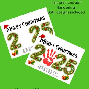 Merry Christmas Handprint Art, Kids Toddlers Handprint Craft, Handprint ...