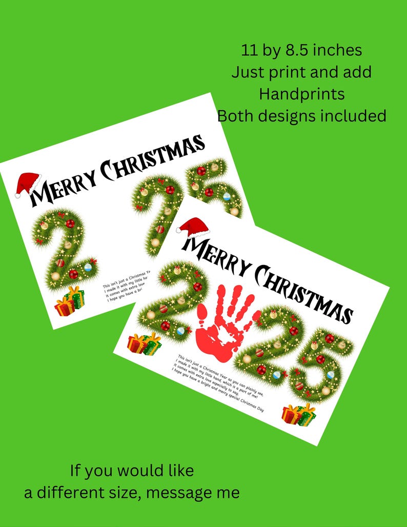 Merry Christmas Handprint Art, Kids Toddlers Handprint Craft, Handprint ...