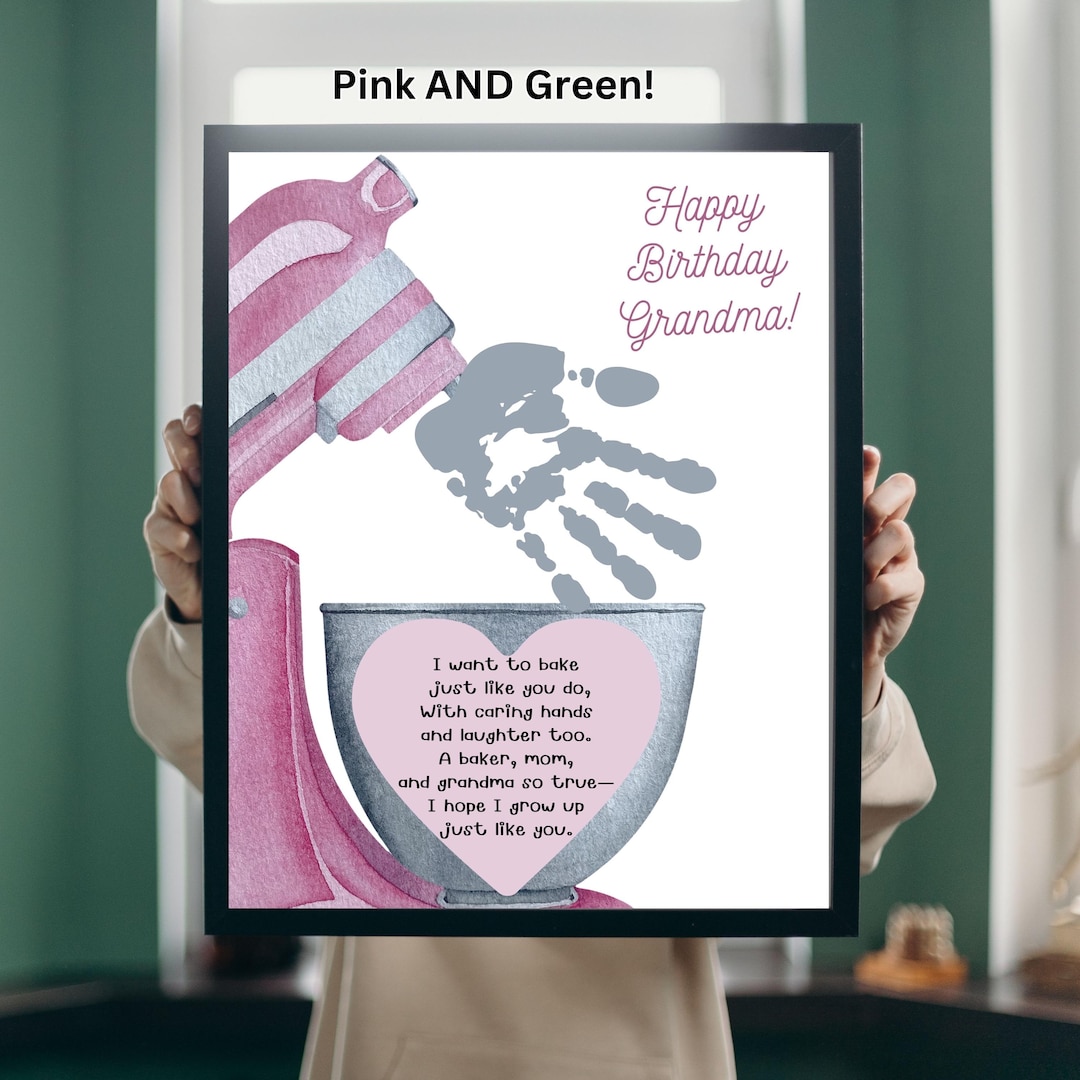 Grandma's Birthday Handprint Craft, Printable Keepsake, Happy Birthday ...
