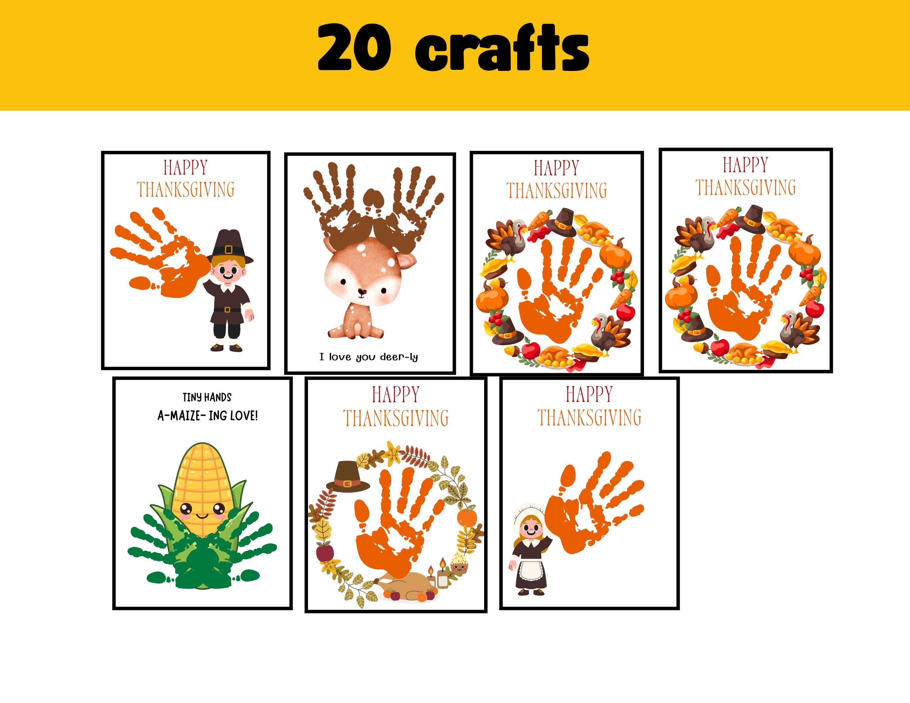 Thanksgiving Handprint Craft Bundle for Kids, Fall Art for Children ...