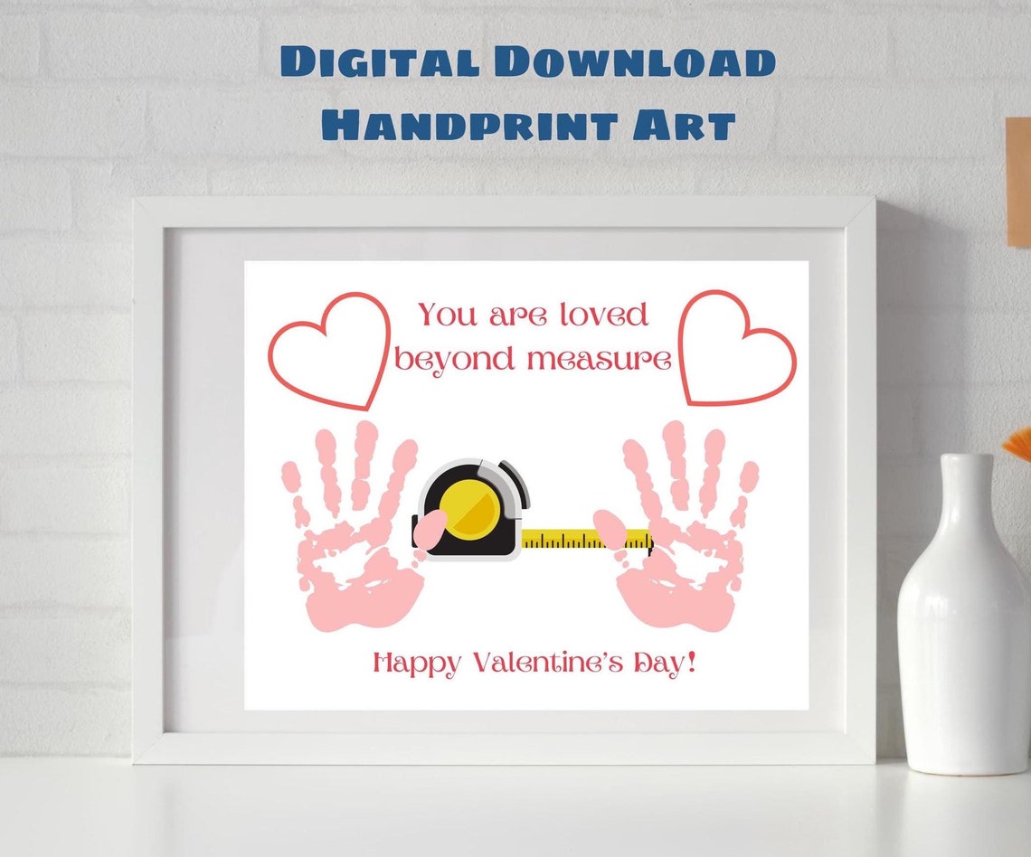 Happy Valentine's Day Handprint Art Craft Template Printable Prek ...