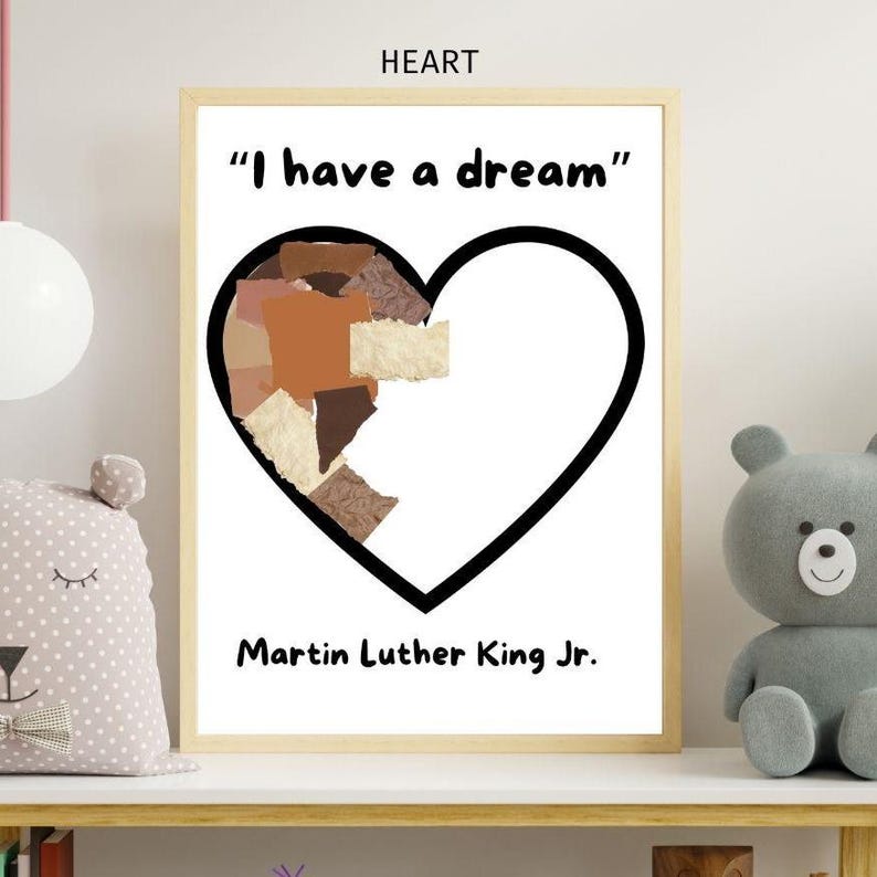 Martin Luther King Jr Torn Paper Mosiac Activities for Kids, MLK Day ...