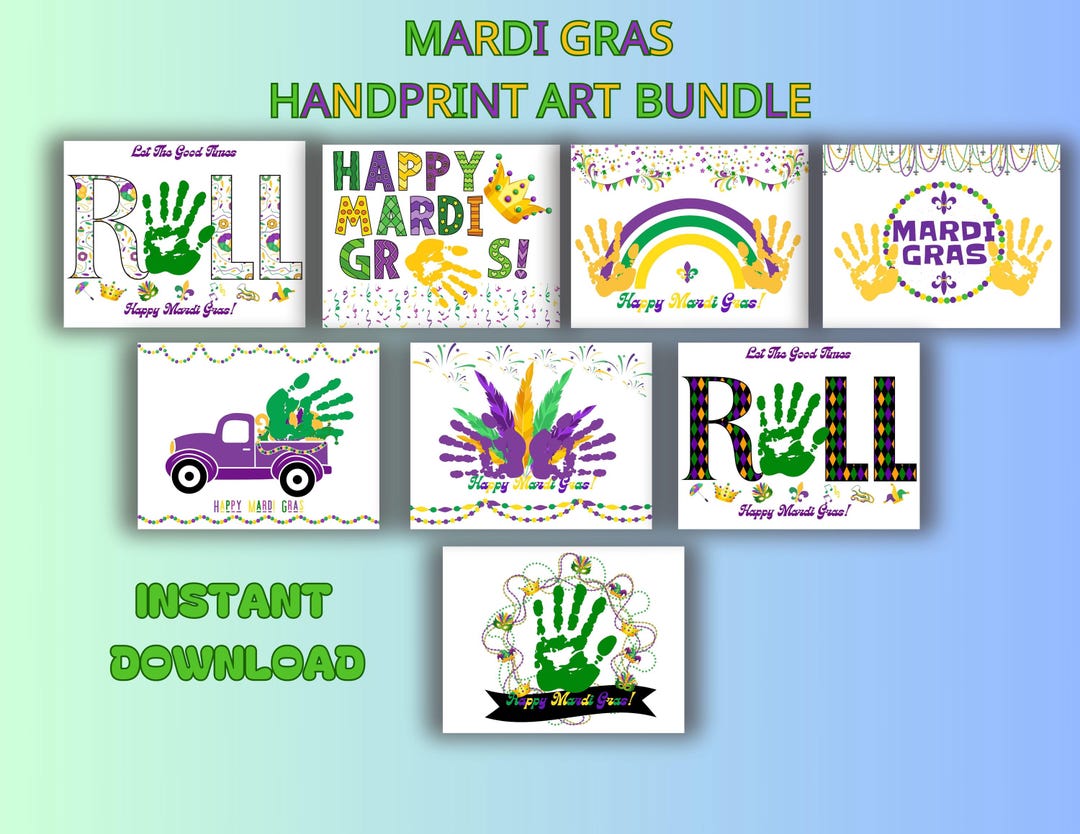 Mardi Gras Activities for Kids, Let the Good Times Roll Handprint Art ...
