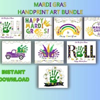 Mardi Gras Handprint Craft - Etsy