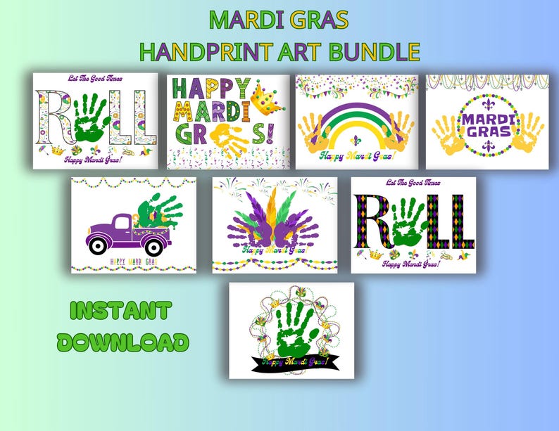 Mardi Gras Activities for Kids, Let the Good Times Roll Handprint Art ...