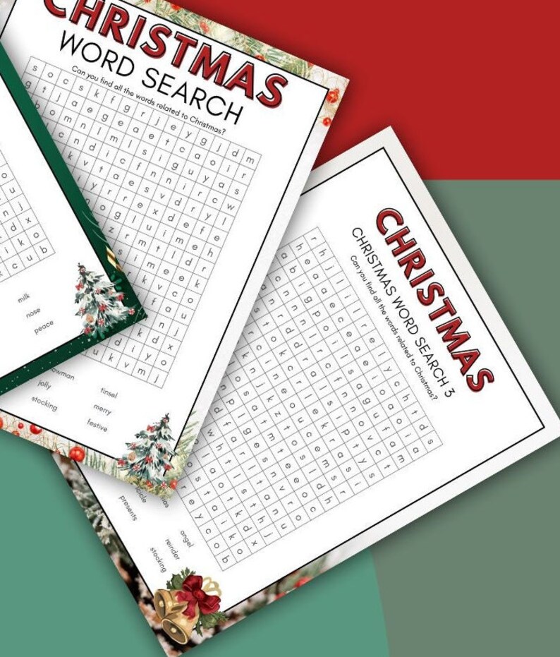 Christmas Word Search Bundle, Lot of 4, Activities, Games, Kids, Adults ...