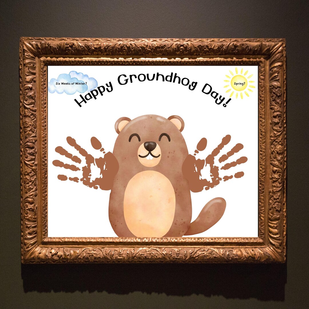 Groundhog Day Handprint Art, Babies Toddlers Kids, Preschool Bible ...