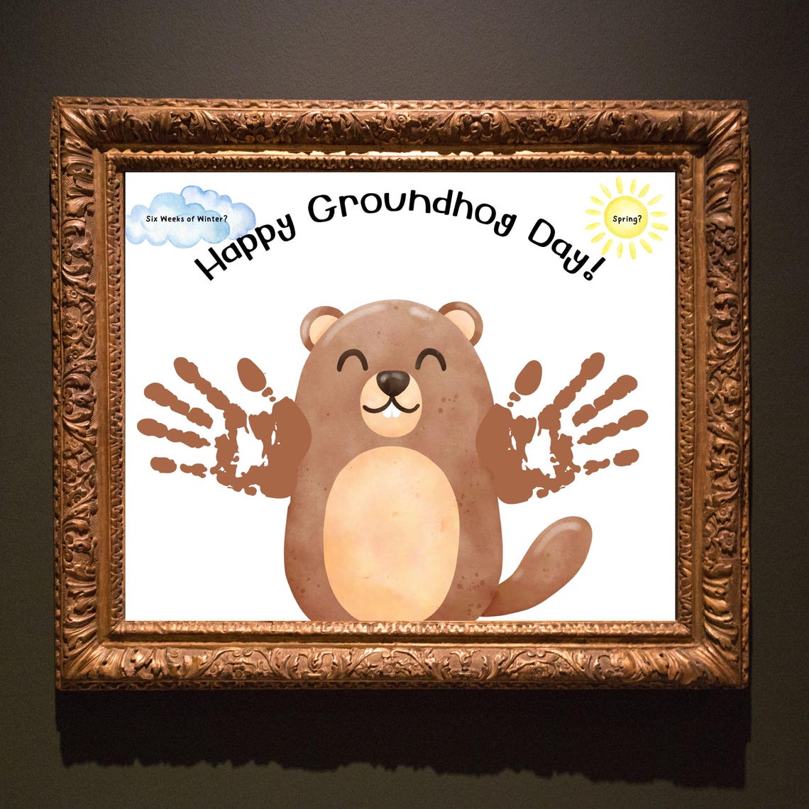 Groundhog Day Handprint Art, Babies Toddlers Kids, Preschool Bible ...