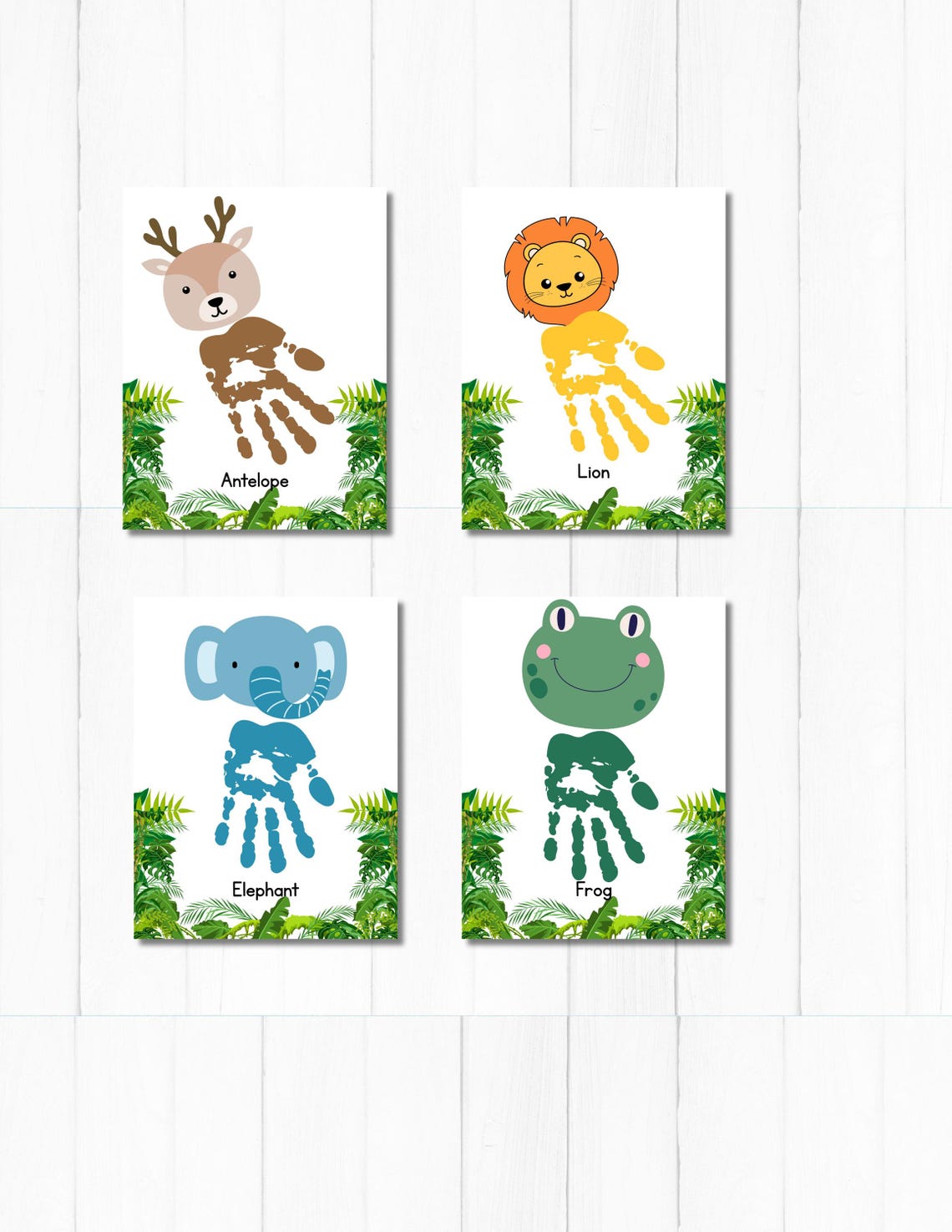 Wild Animal Handprint Craft, Printable Handprint Keepsake, Safari ...