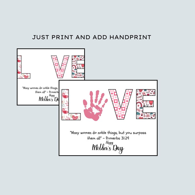 Bible Verse Mother's Day Handprint Craft Activity, Art Keepsake ...