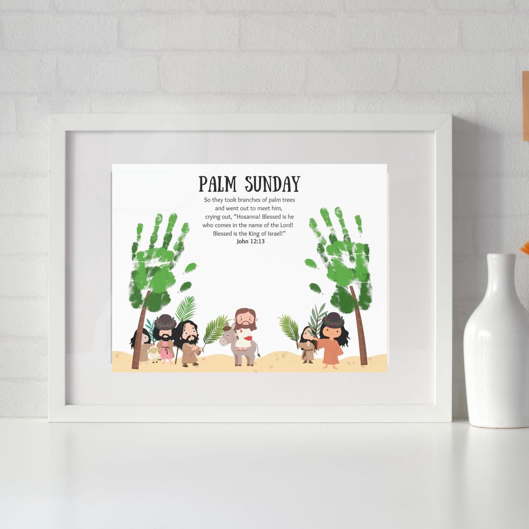 Palm Sunday Handprint Craft, Activity, Handprint Art Keepsake, Baby ...