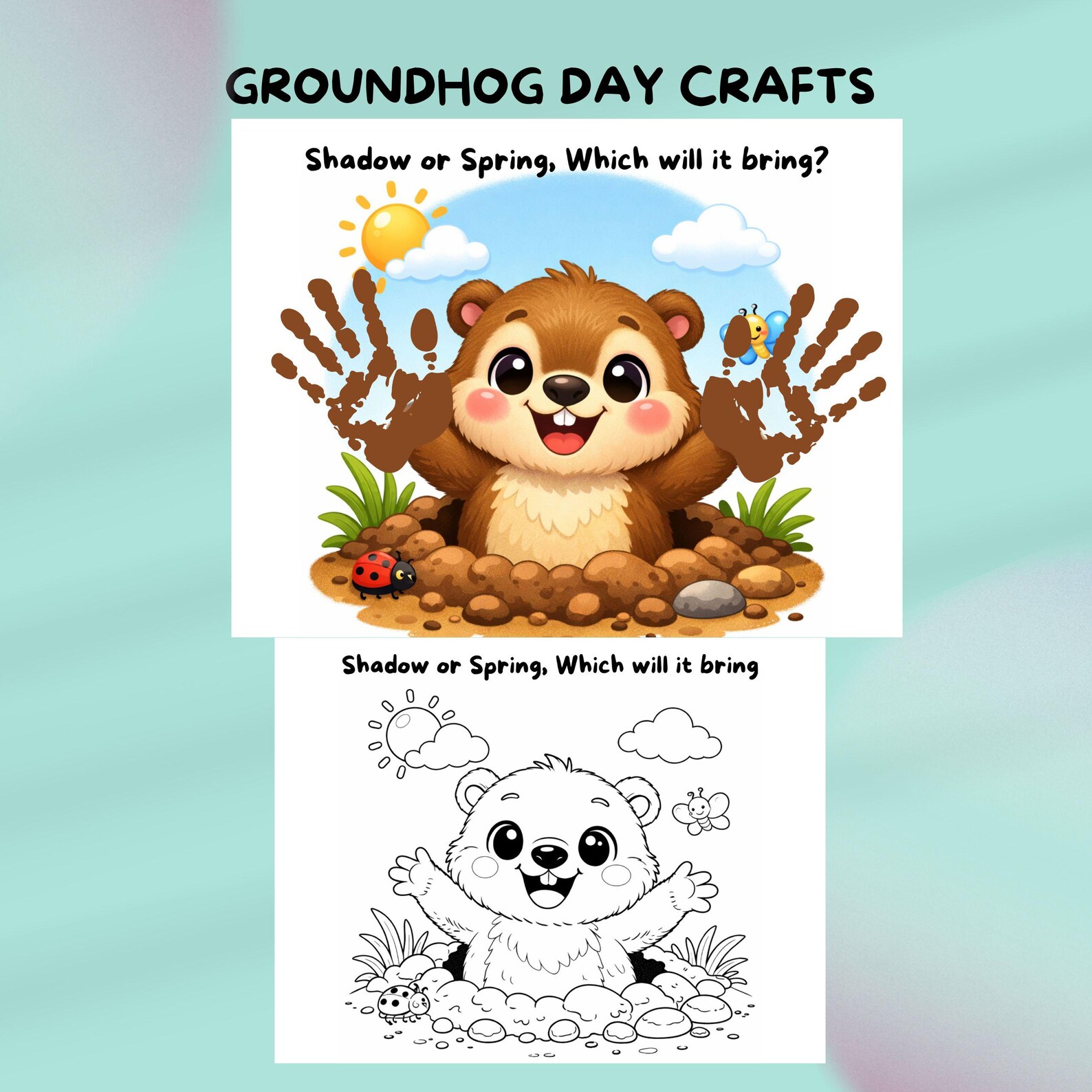 Groundhog Day Handprint Art, Babies Toddlers Kids, Preschool Bible ...