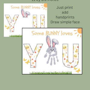 Easter Spring Handprint Art, Some Bunny Loves You Activity, Handprint ...