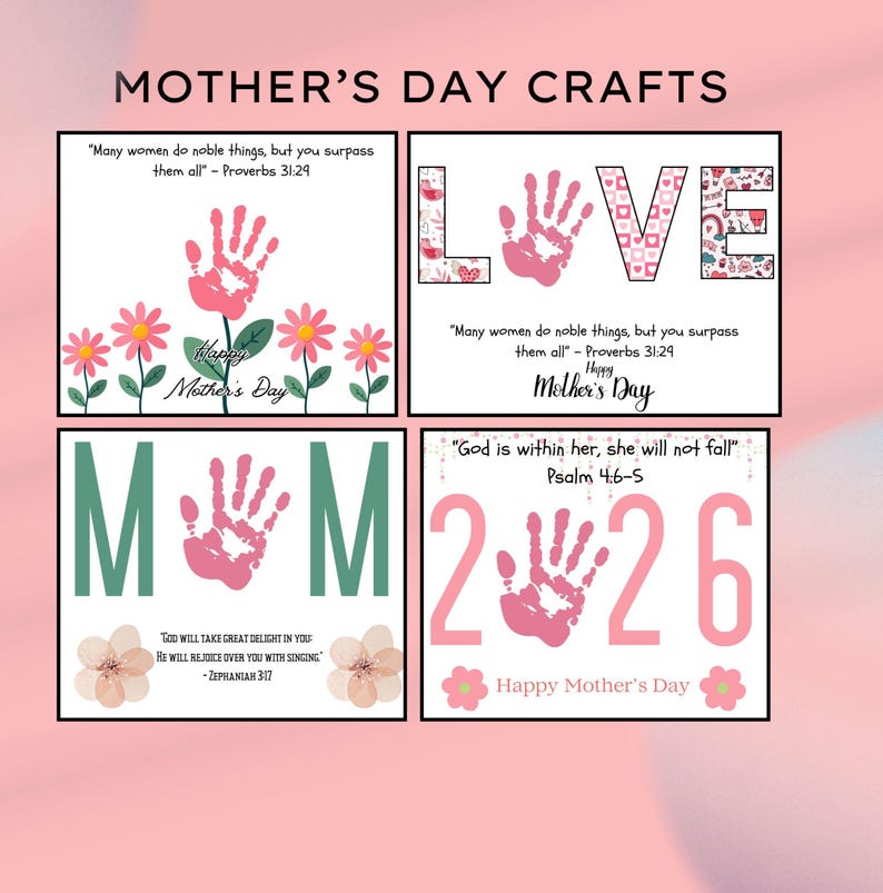 Bible Verse Mother's Day Handprint Craft Activity, Art Keepsake ...