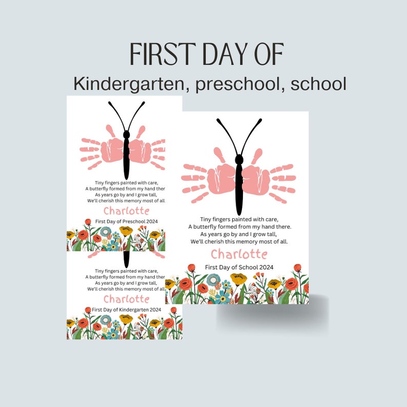 Butterfly Handprint Craft, First Day of School, Preschool, Kindergarten ...