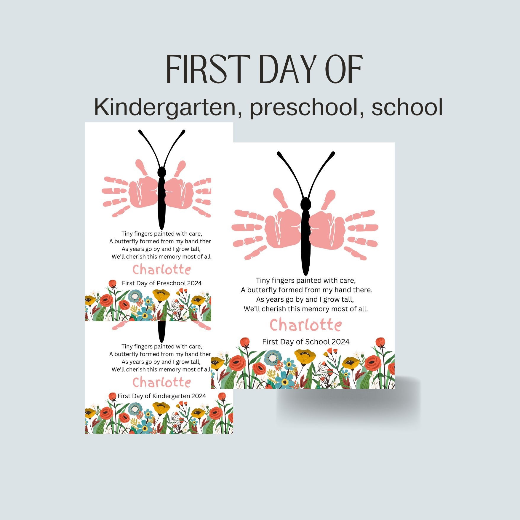 Butterfly Handprint Craft, First Day of School, Preschool, Kindergarten ...