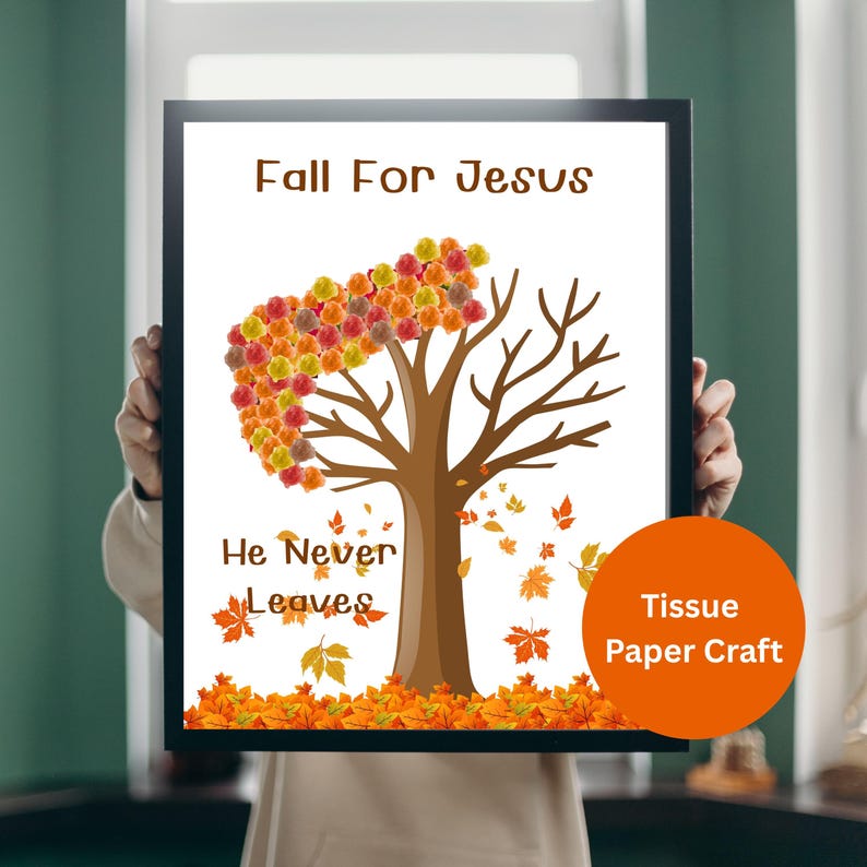 Fall for Jesus Torn Paper Craft Activity for Kids, Shredded Pieces ...