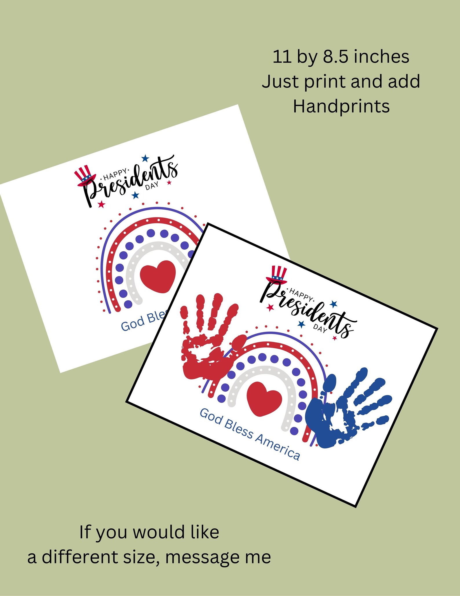 President's Day Handprint Art Craft Template Printable Prek Preschool ...