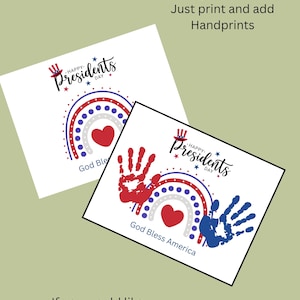 President's Day Handprint Art Craft Template Printable Prek Preschool ...