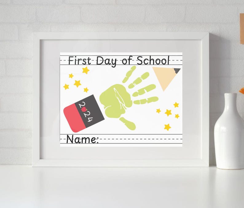 First Day of School Handprint Craft, Back to School Art, Memory ...