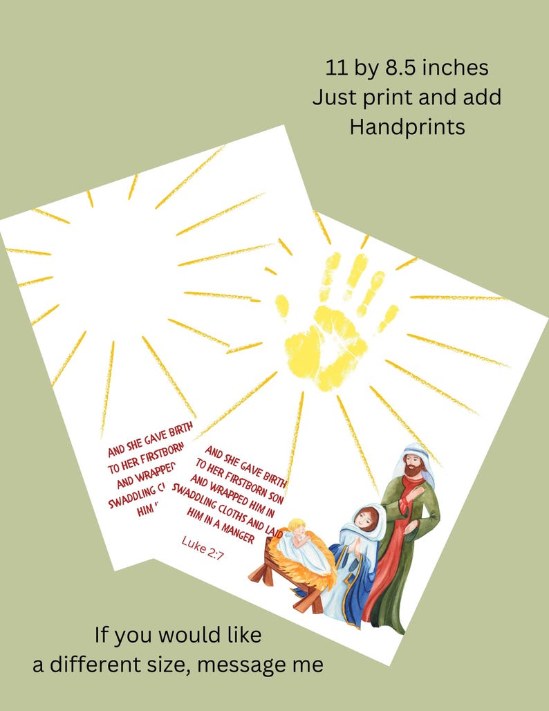 Nativity Scene Christmas Handprint Art, Christian Christmas Craft ...