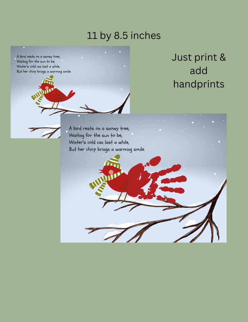 February Winter Handprint Art Bundle, Preschool, Daycare, Kindergarten ...