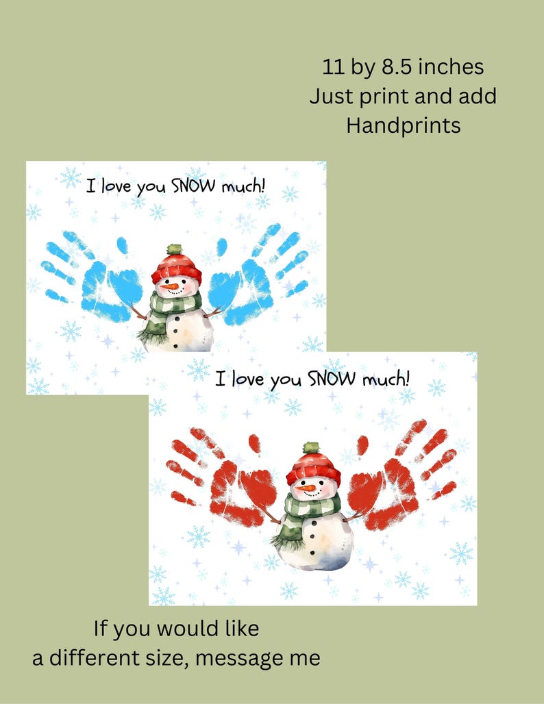 Winter Snow Handprint Art Bundle, Preschool, Daycare, Kindergarten ...