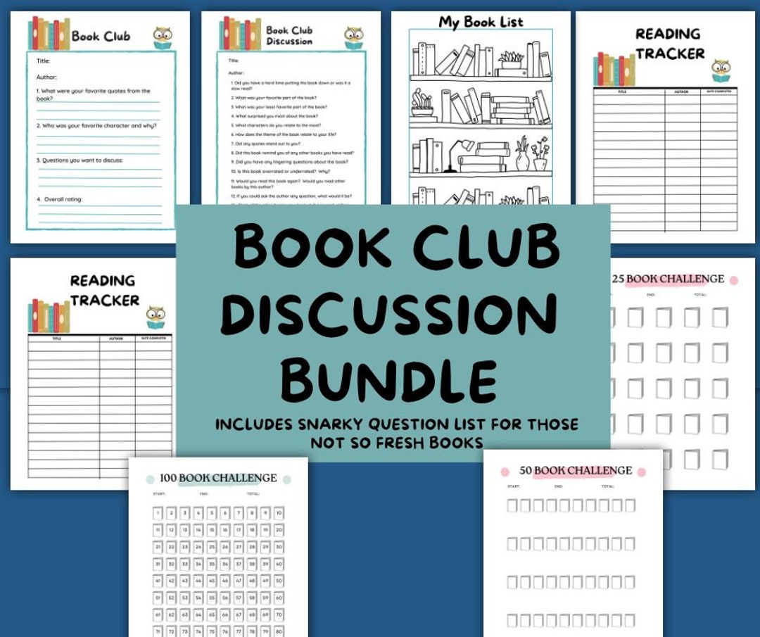Snarky Book Club Guided Question Bundle, Printable Digital Download ...