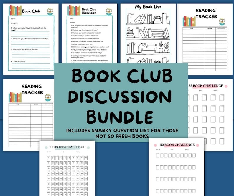 Snarky Book Club Guided Question Bundle, Printable Digital Download ...
