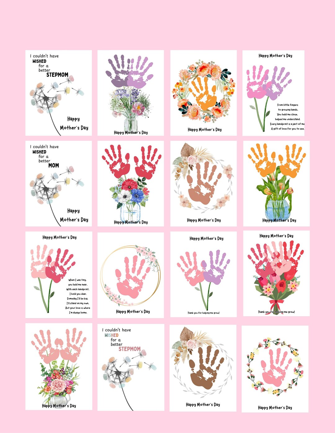 Mother's Day Handprint Craft, Printable Keepsake, Grandma Mothers Day ...