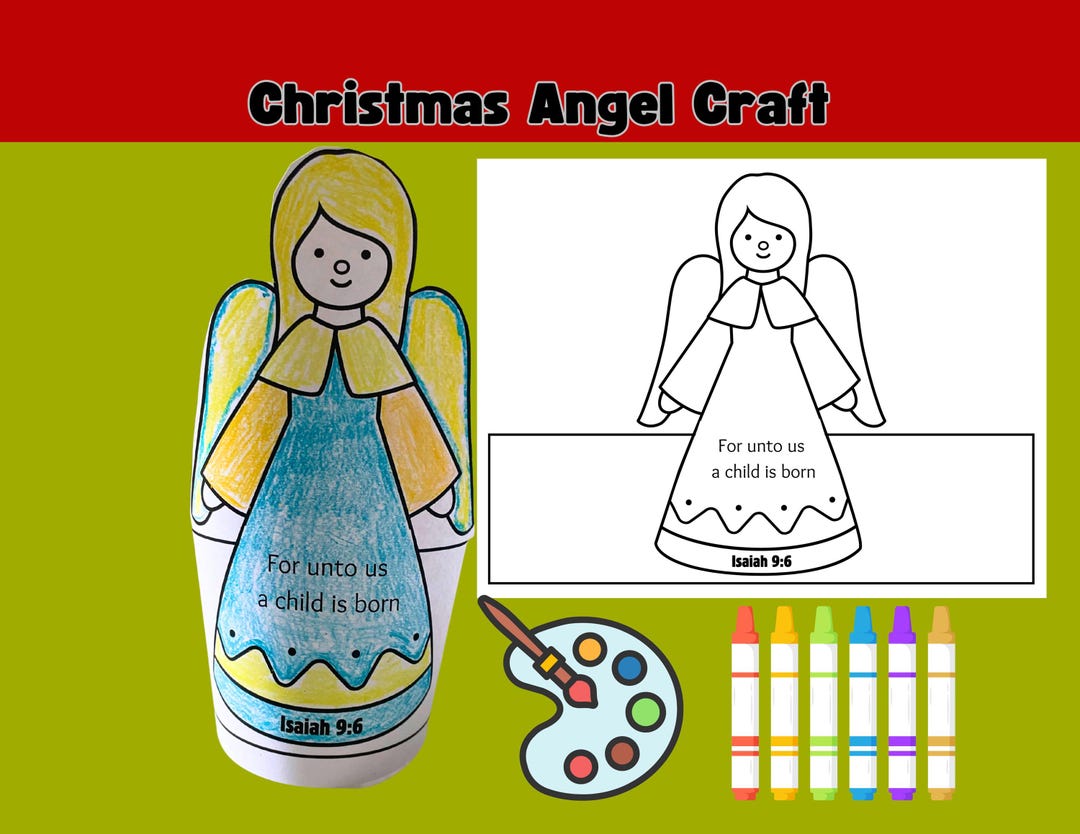 Manualidad de ángel navideño para niños: lección bíblica de la escuela ...