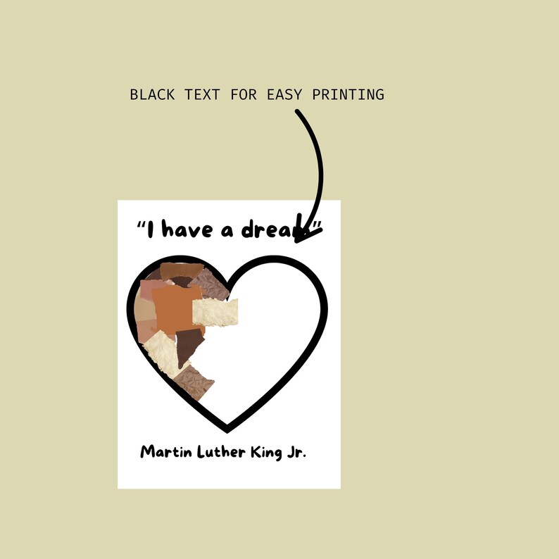 Martin Luther King Jr Torn Paper Mosiac Activities for Kids, MLK Day ...