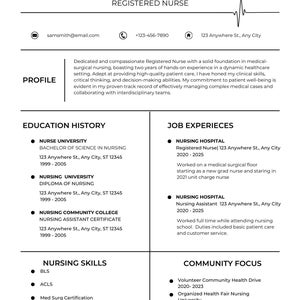 Med Surg to Specialized Nurse Resume & Cover Letter Template, New to ...