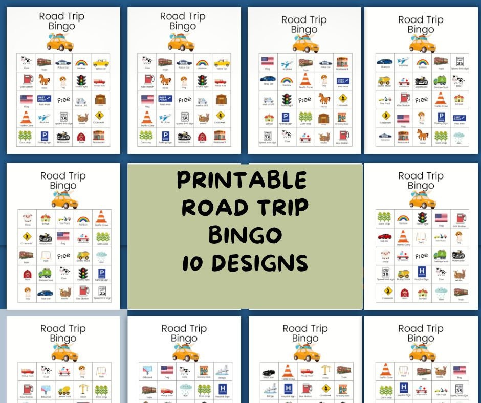 Road Trip Bingo, Printable Bingo Cards, Scavenger Hunt for Kids, Road ...