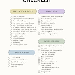 Cleaning Checklist With Meal Planner, Errand List, Grocery List Digital ...