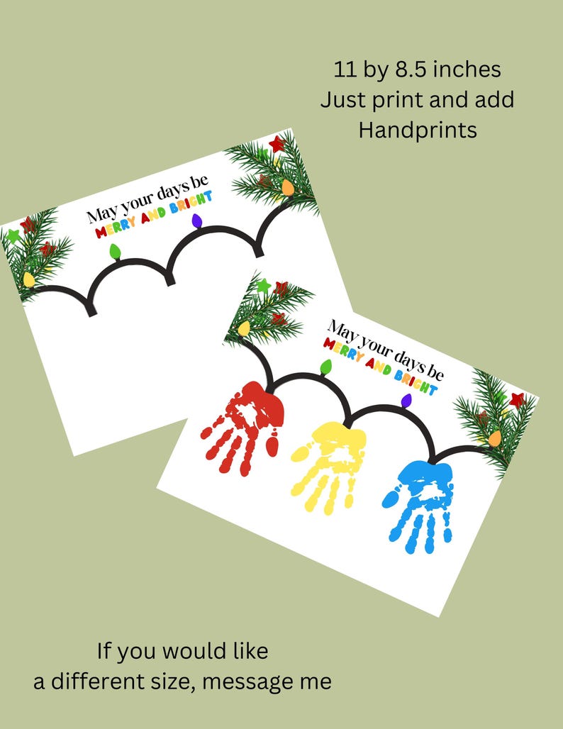 May Your Days Be Merry and Bright, Christmas Handprint Art, Christmas ...