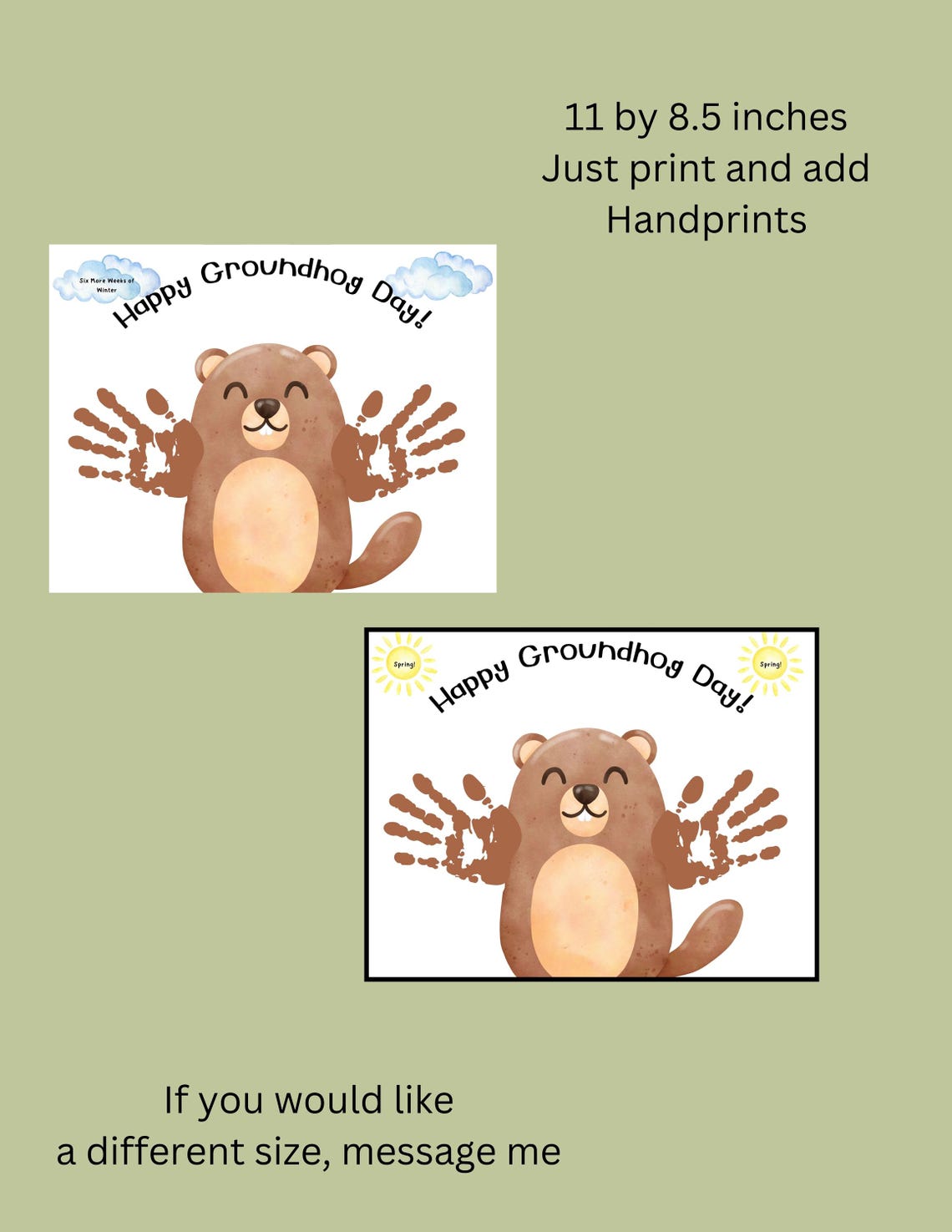 Groundhog Day Handprint Art, Babies Toddlers Kids, Preschool Bible ...