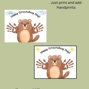 Groundhog Day Handprint Art, Babies Toddlers Kids, Preschool Bible ...