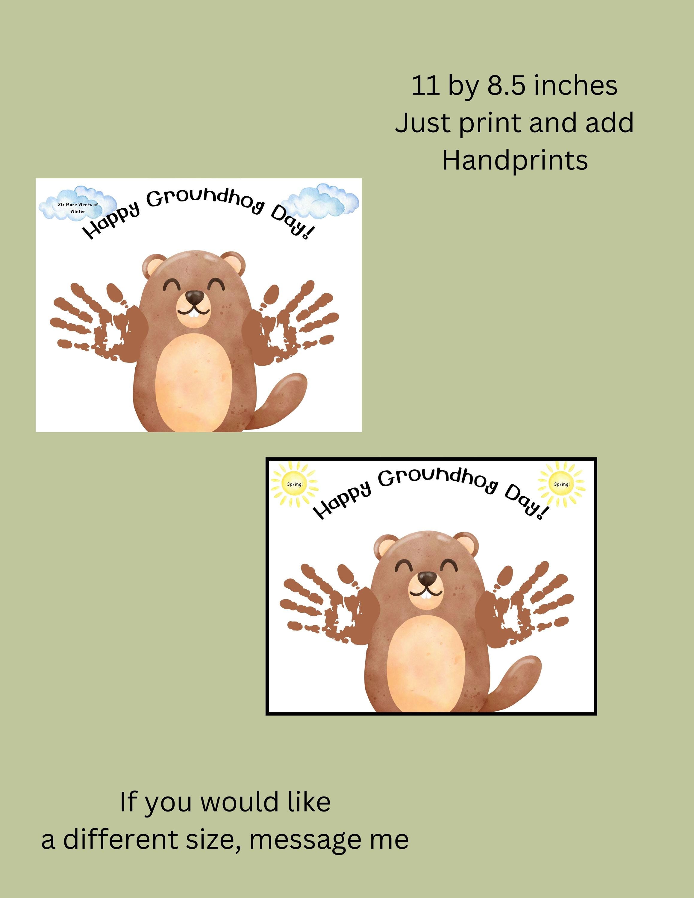 Groundhog Day Handprint Art, Babies Toddlers Kids, Preschool Bible ...