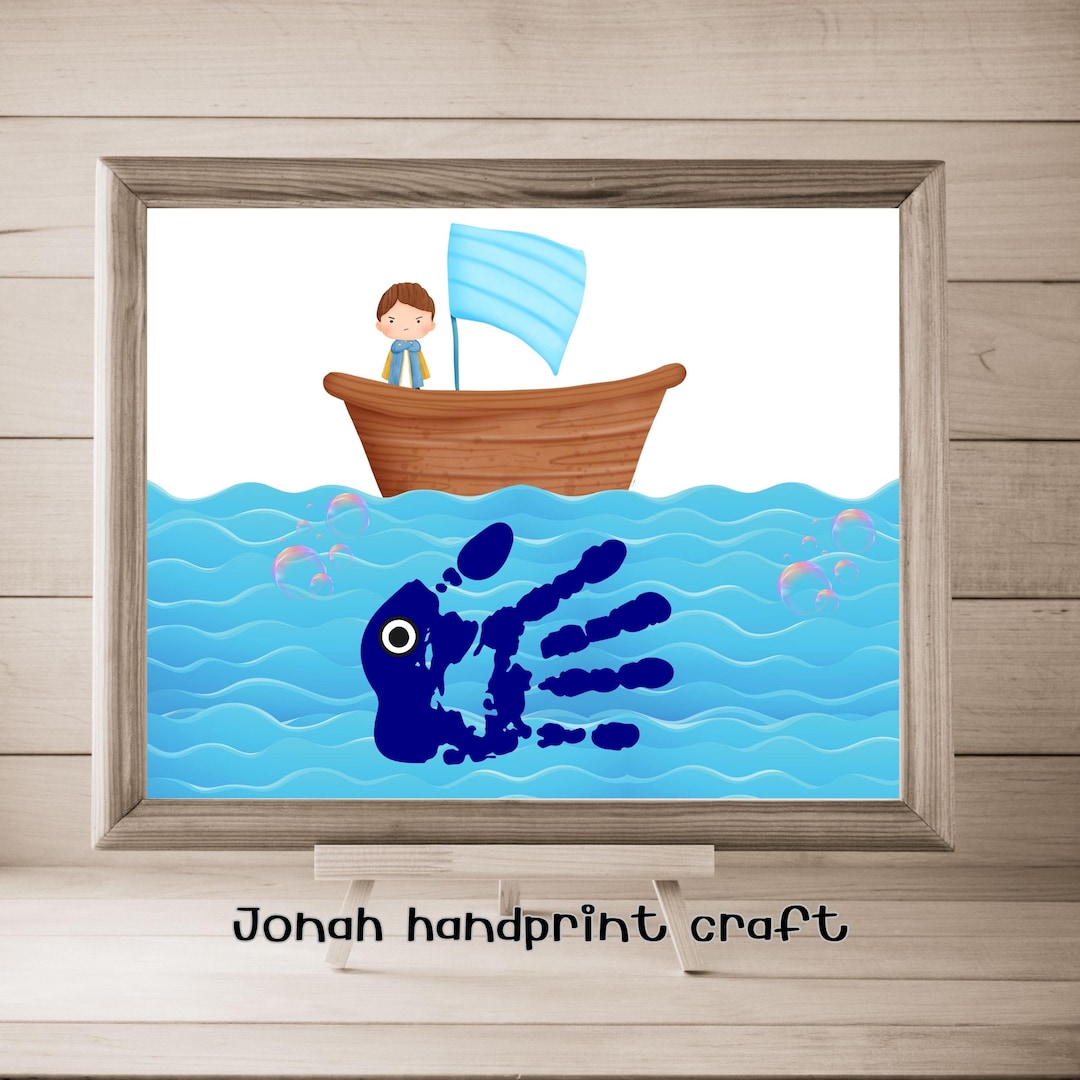 Jonah and Whale Sunday School Handprint Craft Christian Craft Babies ...