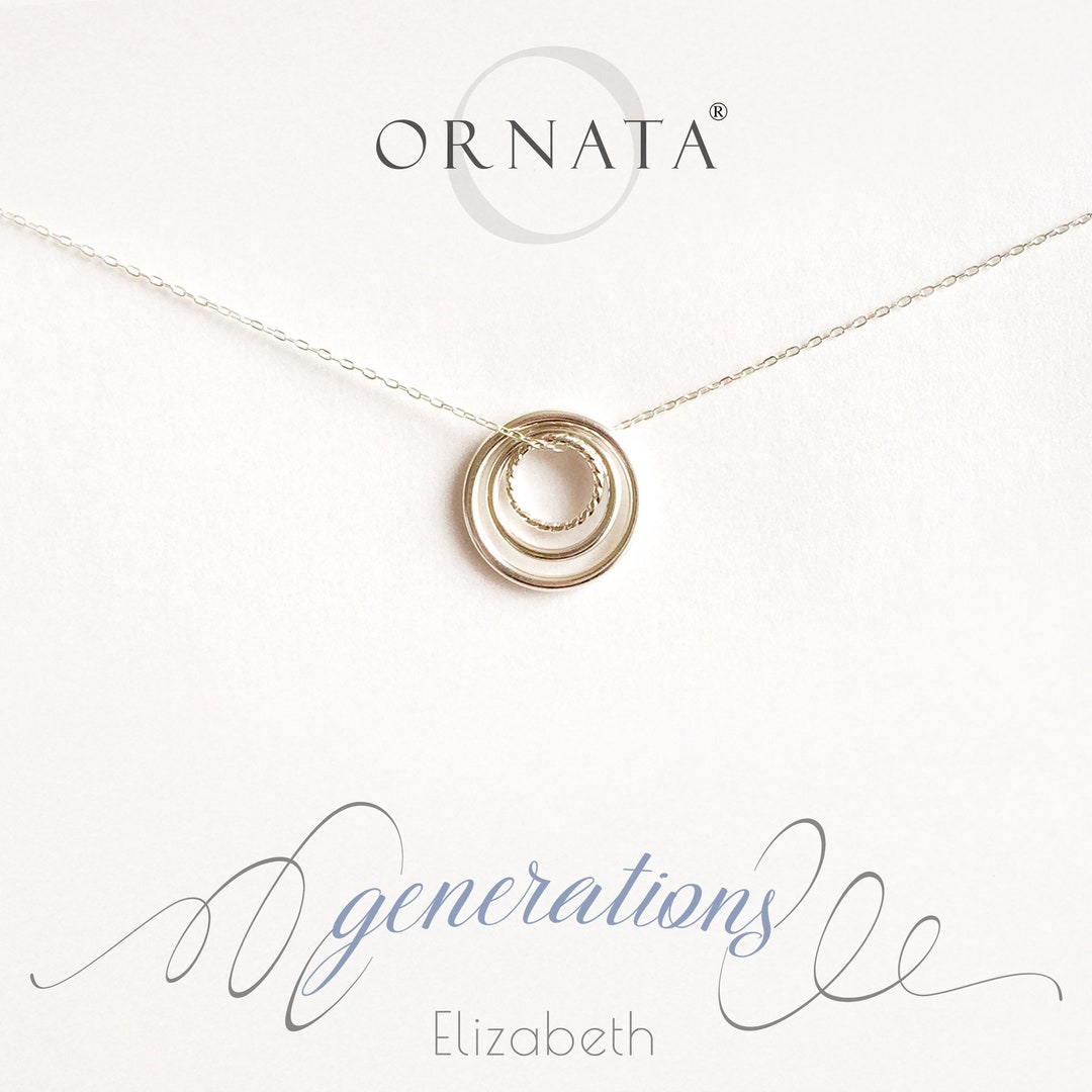 Generations - Sterling Silver Necklace on Personalized Jewelry Card - Etsy