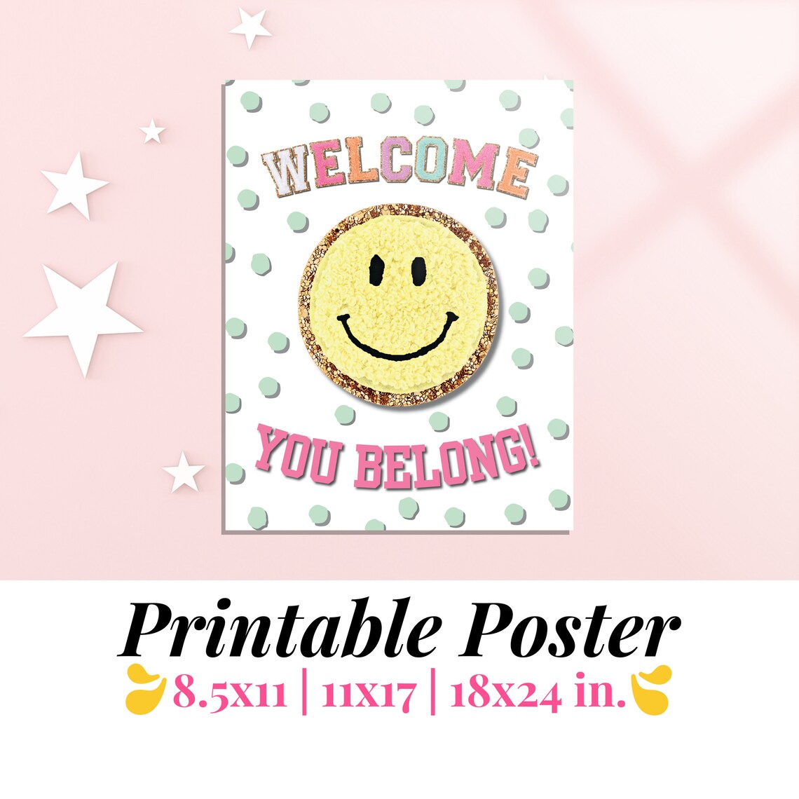 Welcome You Belong Printable Poster in Size 8.5x11 11x17 & 18x24 ...