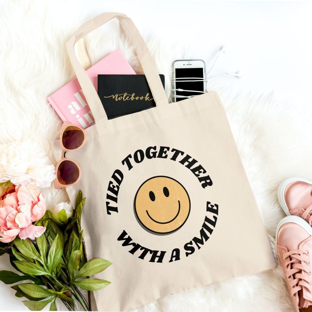 Smile Quote Canvas Tote Bag Lyric Merch Gift for Her Funny Gift for ...