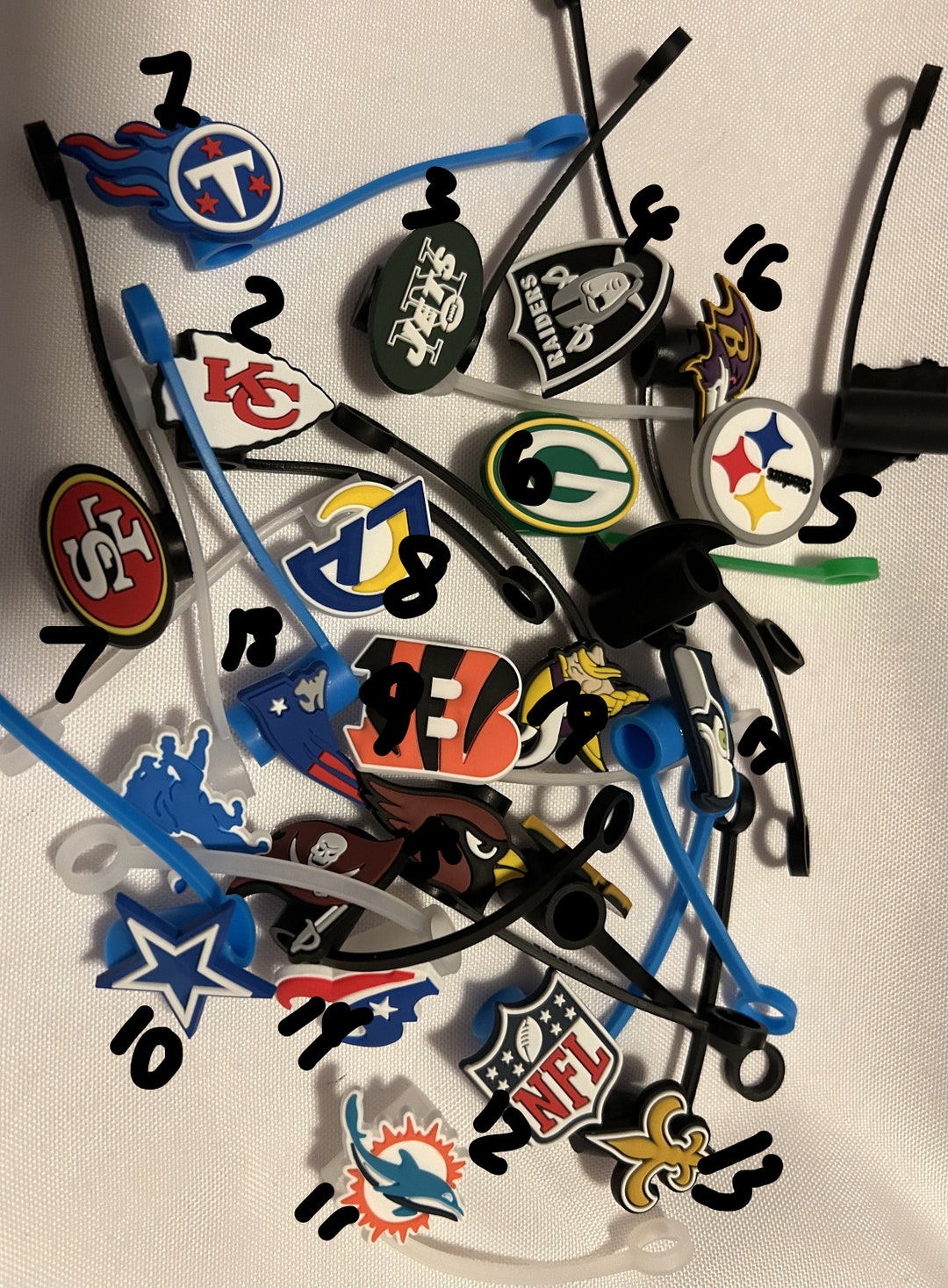 NFL Straw Toppers - Etsy